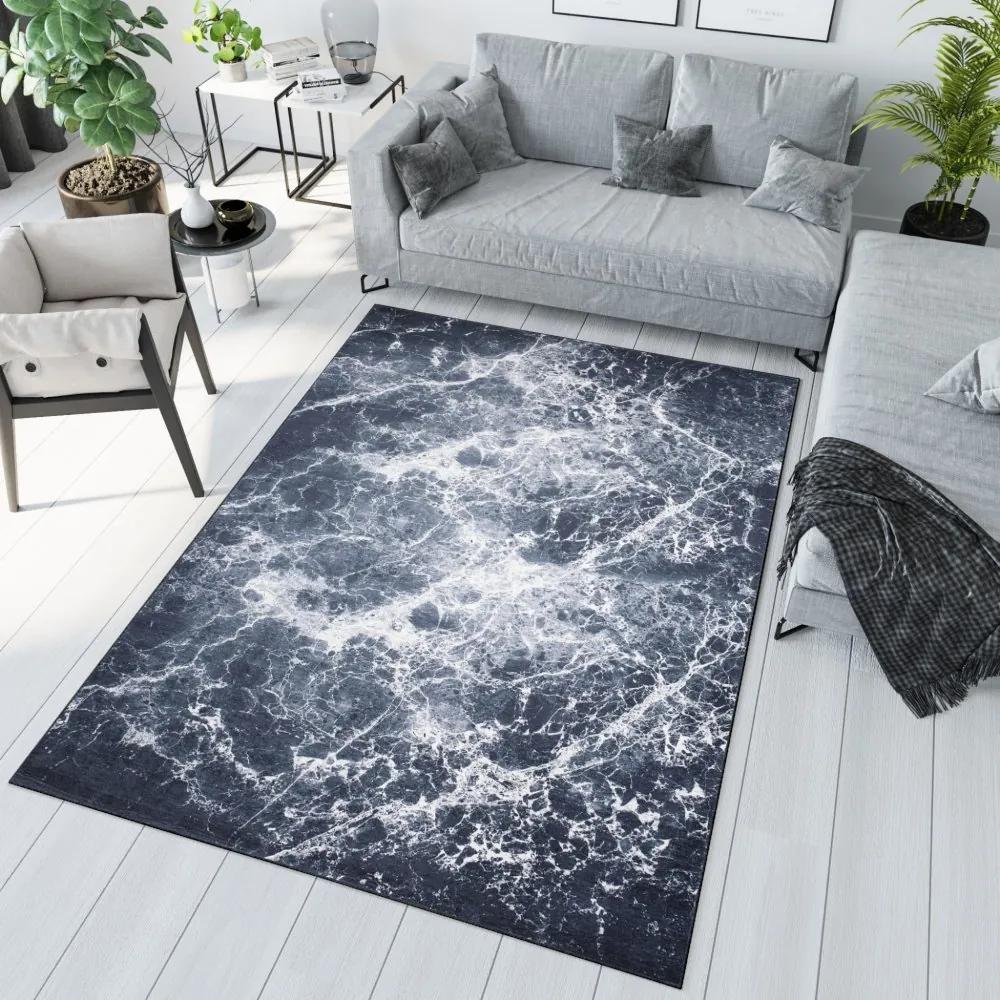 Tmavý módní koberec s abstraktním vzorem Šířka: 140 cm | Délka: 200 cm