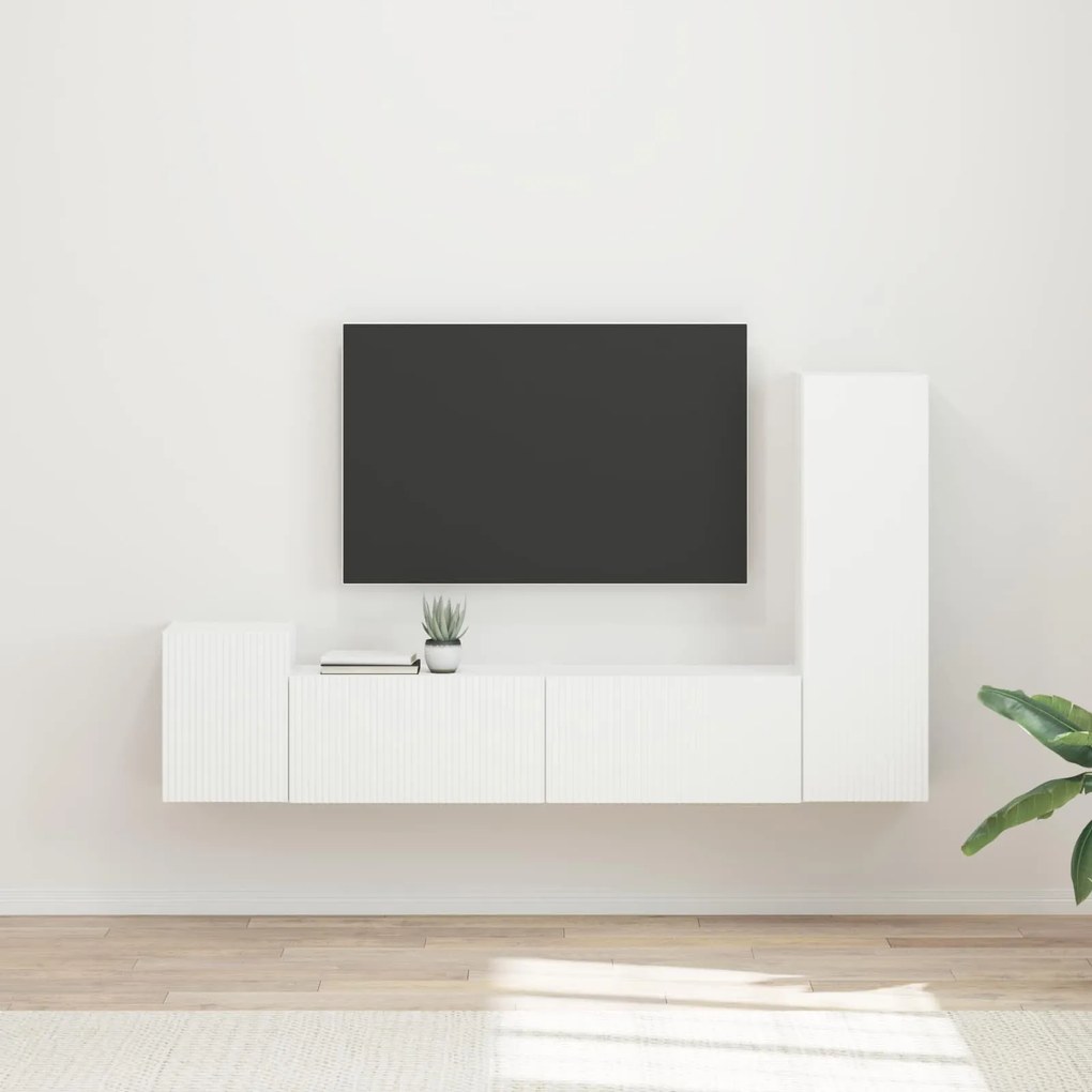 Sestava TV skříněk 4 ks Bílá Kompozitní dřevo 3408997