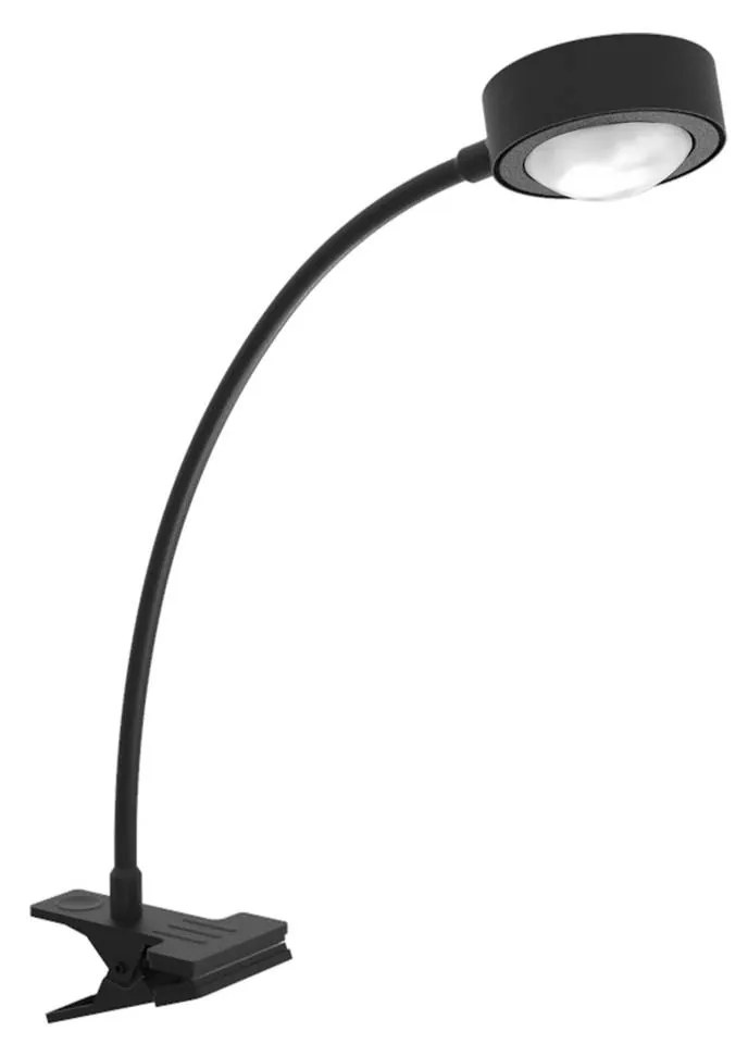 Stolní lampa LIGHTME Powerlens Flex, svorka, černá
