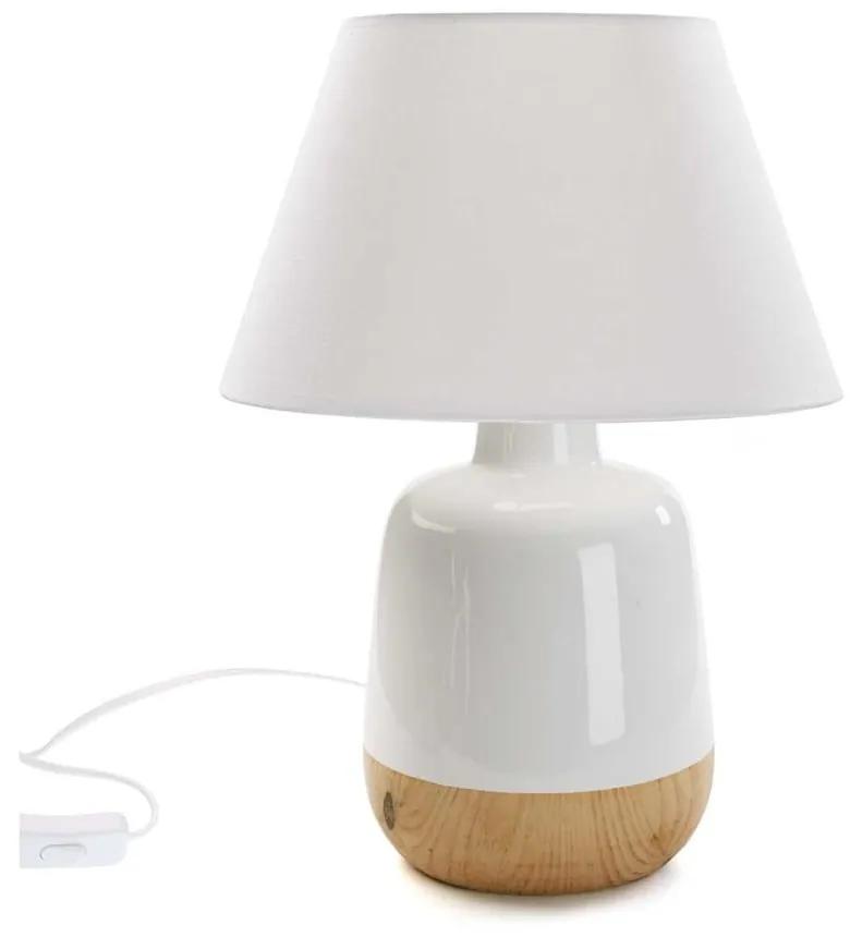 Bílá porcelánová stolní lampa Versa De Mesa