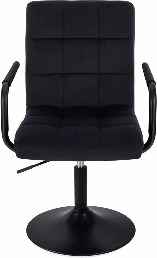 LuxuryForm DESIGN Otočná židle VERONA BLACK VELUR na černém talíři - černá