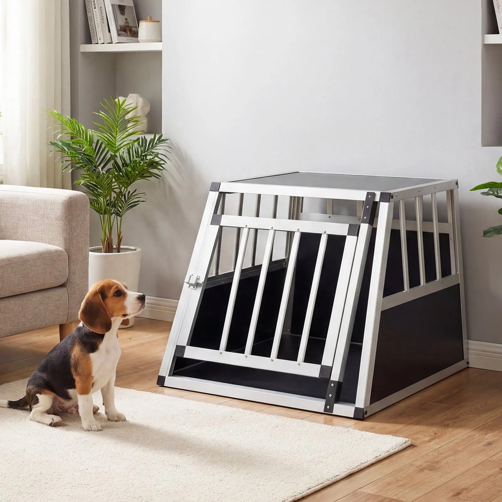 Costway Přepravní box pro psy s uzamykatelnými dveřmi a – 69,5 × 54 × 50,5 cm