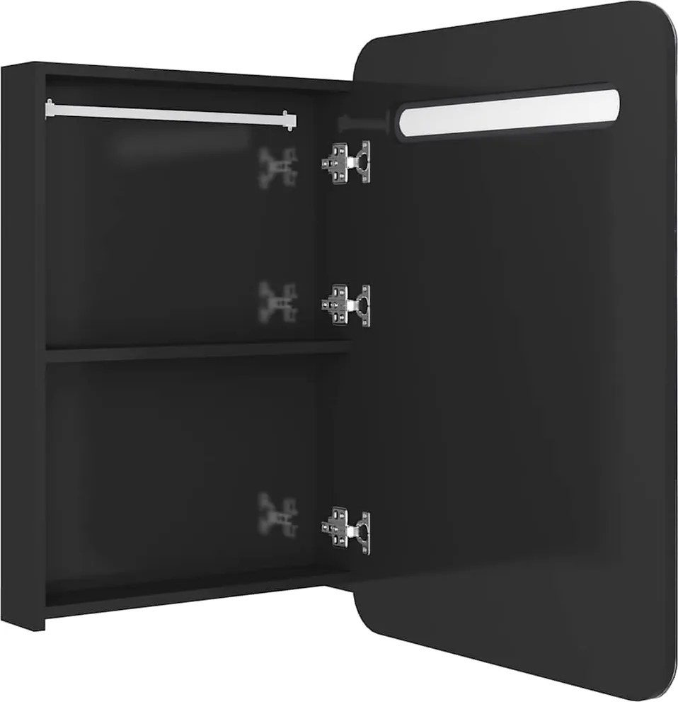 LED koupelnová skříňka se zrcadlem zářivě černá 60 x 11 x 80 cm 326504
