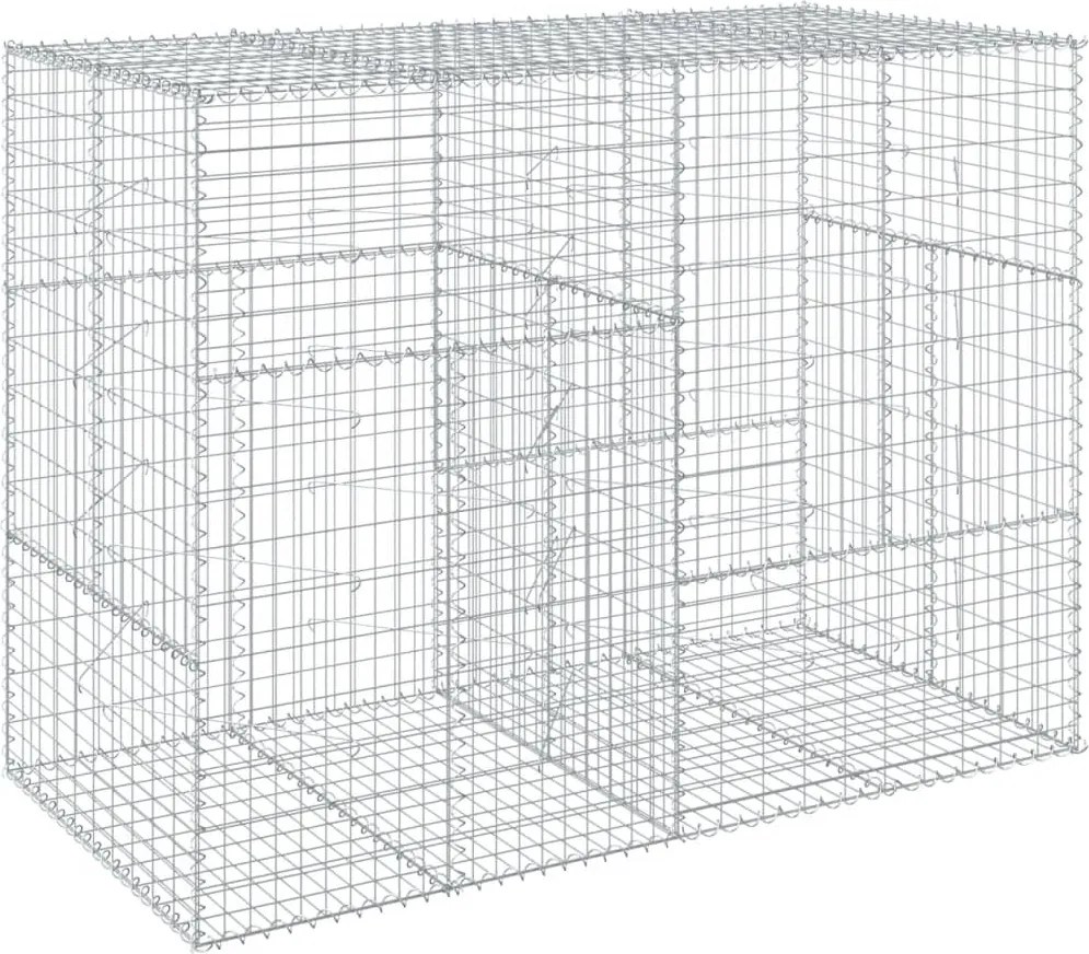 Gabionový koš s víkem 200 x 100 x 150 cm pozinkované železo 3295214