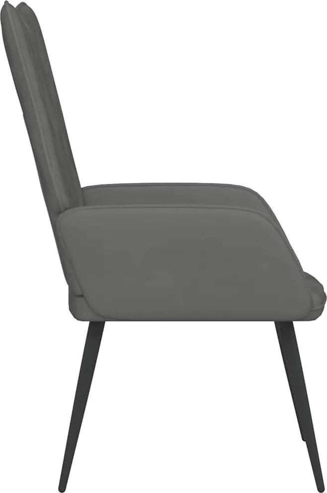 Relaxační křeslo tmavě šedé samet 327678