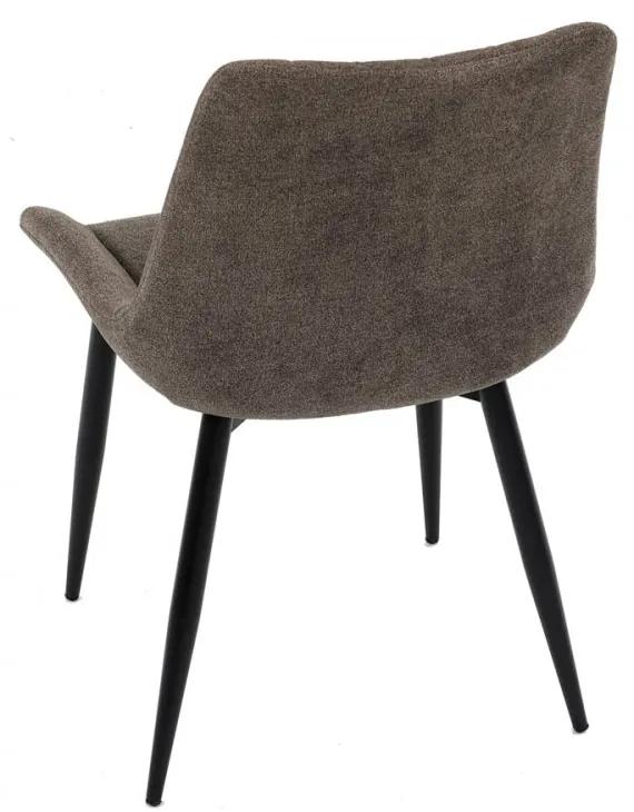 Jídelní židle, hnědá látka, černý kov DCL-218 BR2