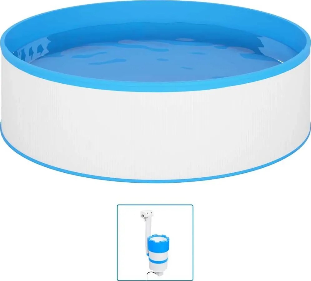 vidaXL Nadzemní bazén se závěsným skimmerem a čerpadlem 350x90 cm [3070801] Barva: Šedá