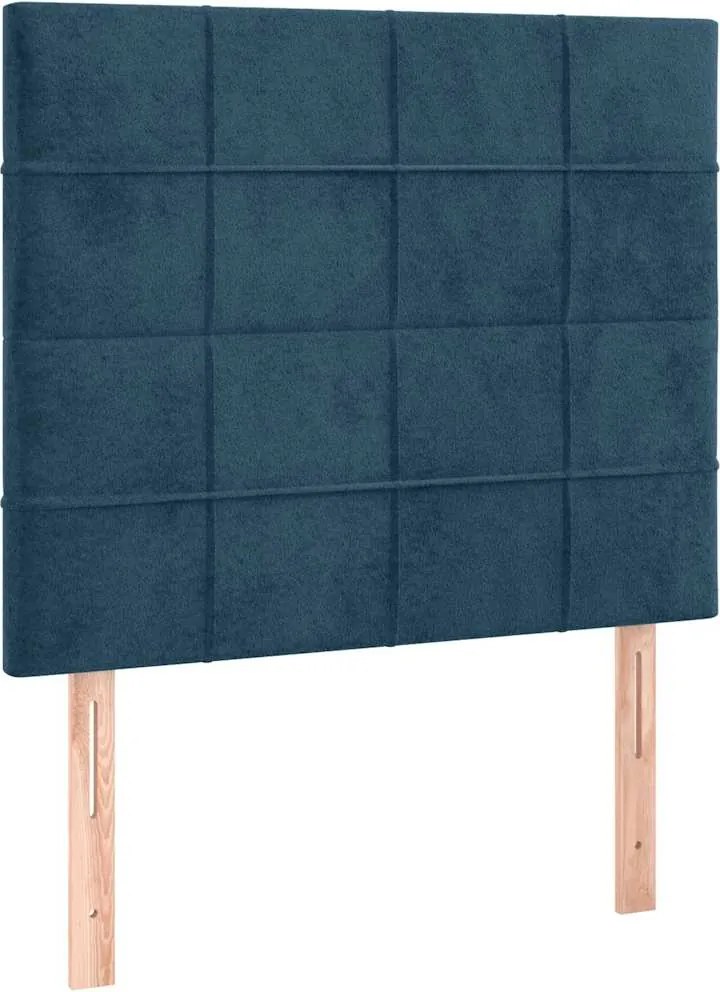Box spring postel s matrací a LED tmavě modrá 120x200 cm samet 3136117