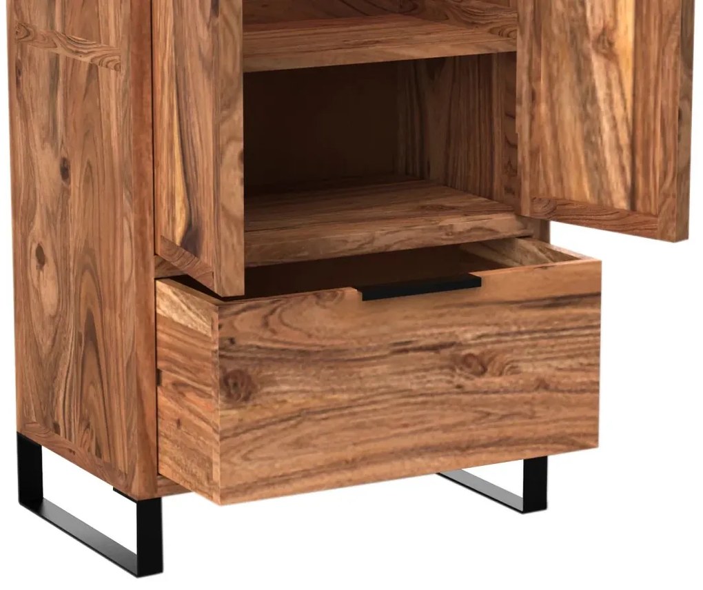 furniture-nabytek.cz - Masivní šatní skříň Sidora z akácie, lakovaná, hnědá