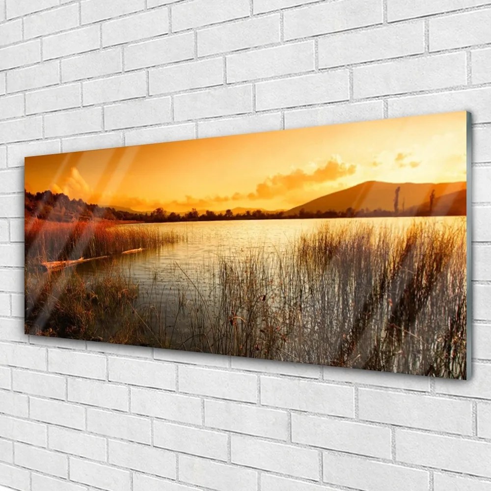 Plexisklo-obraz Jezero Krajina Západ 125x50 cm