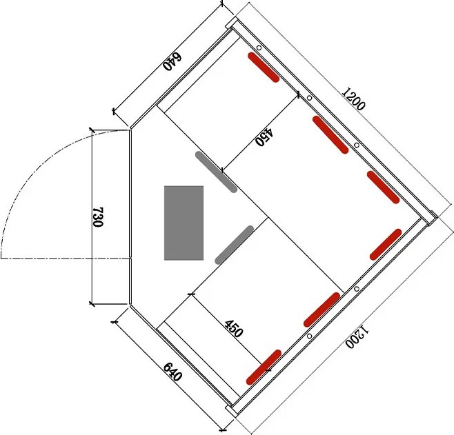 BPS-koupelny Infrasauna Relax 120x120, 2-3 osoby
