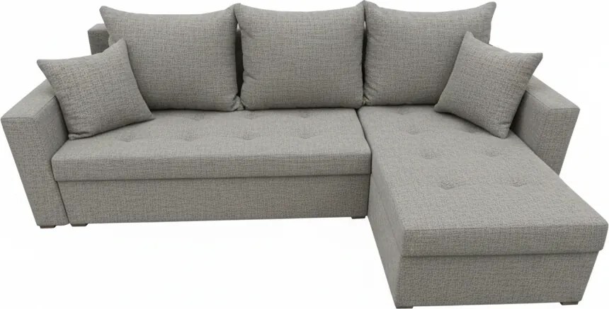 Rohová rozkládací sedací souprava do L LORENZA, 238 cm, s úložným prostorem Roh pohovky: Pravý roh, Barva látky Sawana: Černá (Sawana 14)