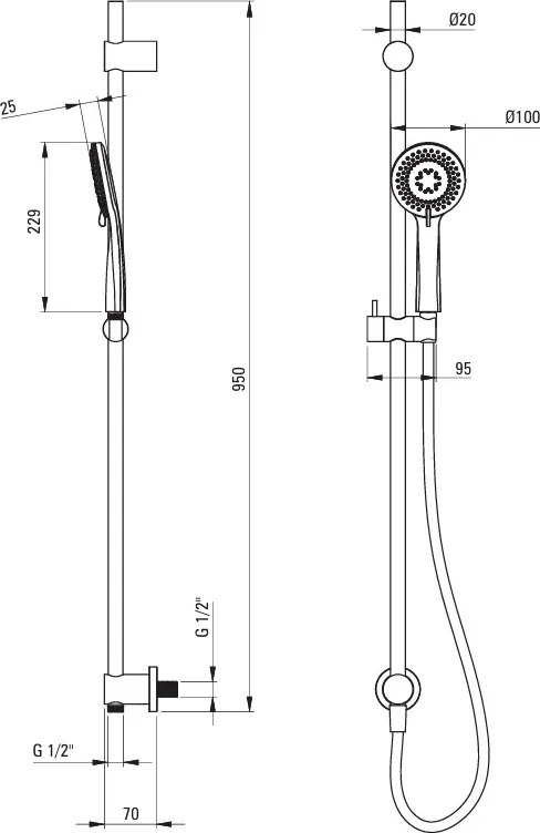 Deante Arnika, sprchová souprava, 3-funkční, podomítkové připojení, zlatá matná, DEA-NQA_R61K