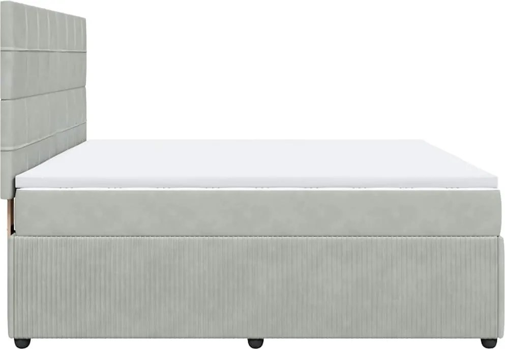 Box spring postel s matrací světle šedá 180x200 cm samet 3294706