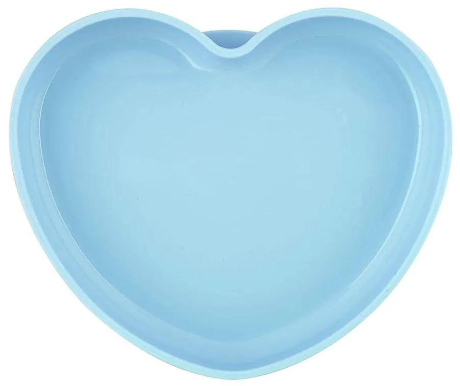Chicco Silikonový talíř srdíčko 9 m+ Modrozelený