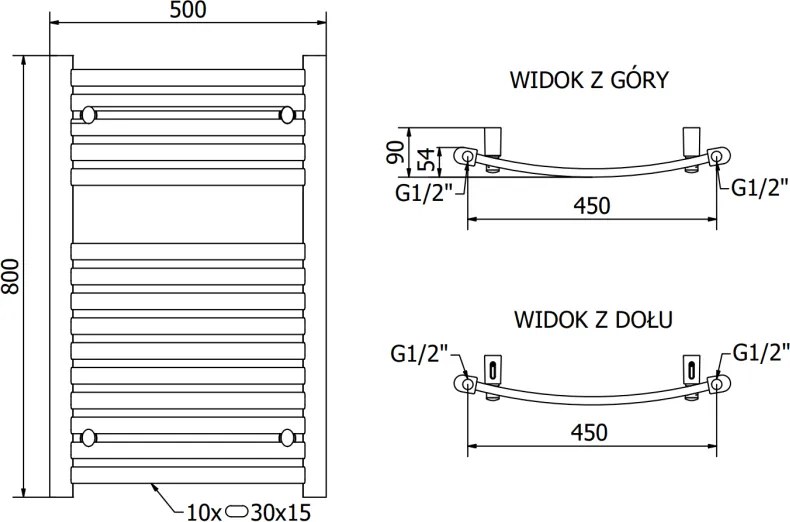 Mexen Helios, topné těleso 800x500 mm, 384 W, antracitová, W103-0800-500-00-66