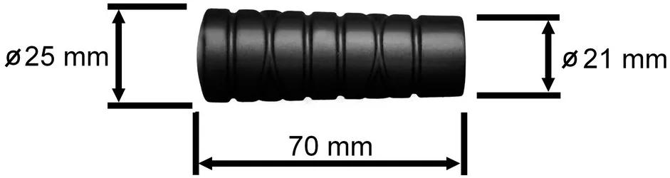 GARNÝŽE-HEBR Garnýž Torino černá jednoduchá 230 cm