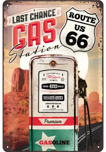 Postershop Plechová cedule: Route 66 (Gas Station) - 30x20 cm