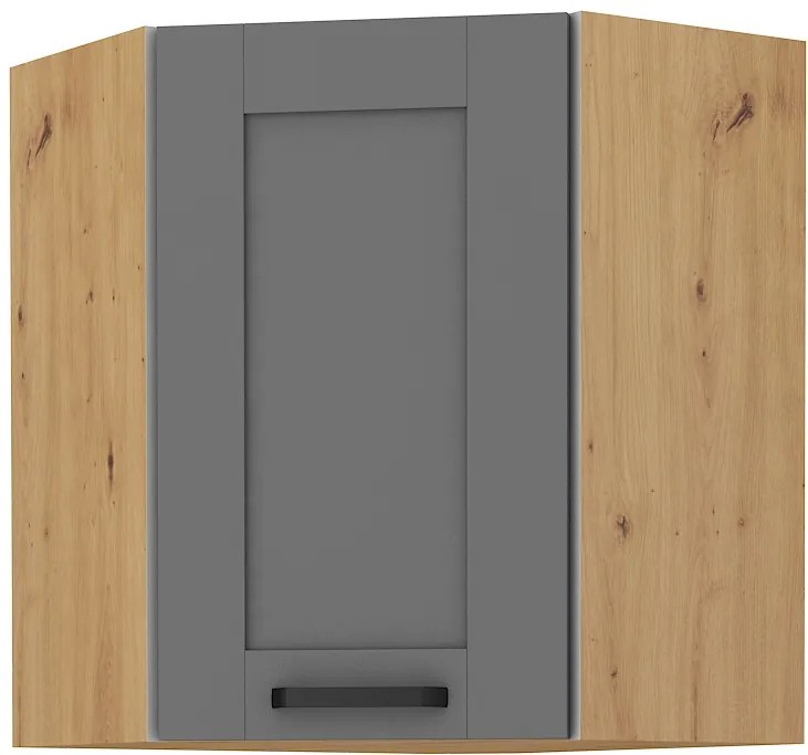 Kuchyňská skříňka LUNA 60x60 GN-72 1F (45°) korpus: dub artisan, barva dvířek: šedá DUST