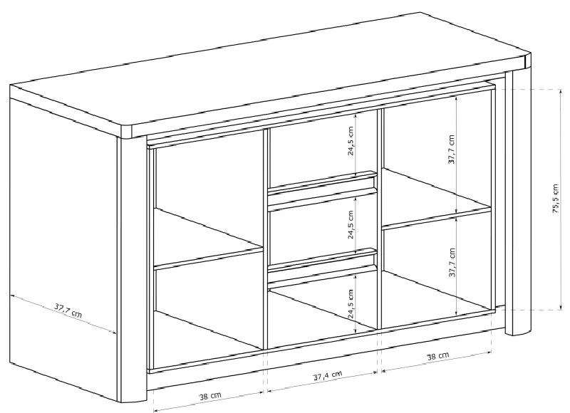 Obývací stěna LIVINIO | 4 díly | 376,5 cm | sestava C | V CENĚ LED LIŠTY | ribbeck/bílá lesk