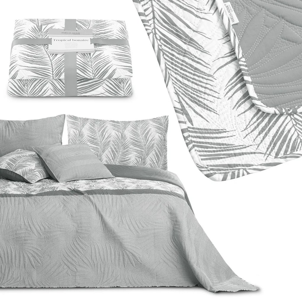Oboustranný přehoz Tropical 170x210 cm šedý