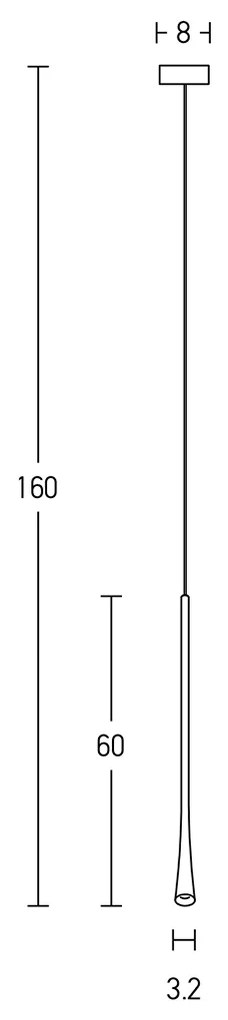 Zambelis 20142 závěsné LED svítidlo černé, 7W, 3000K, 60cm