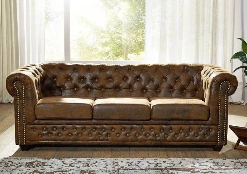 Askont Chesterfield Oxford: Pohovka 3M Brown