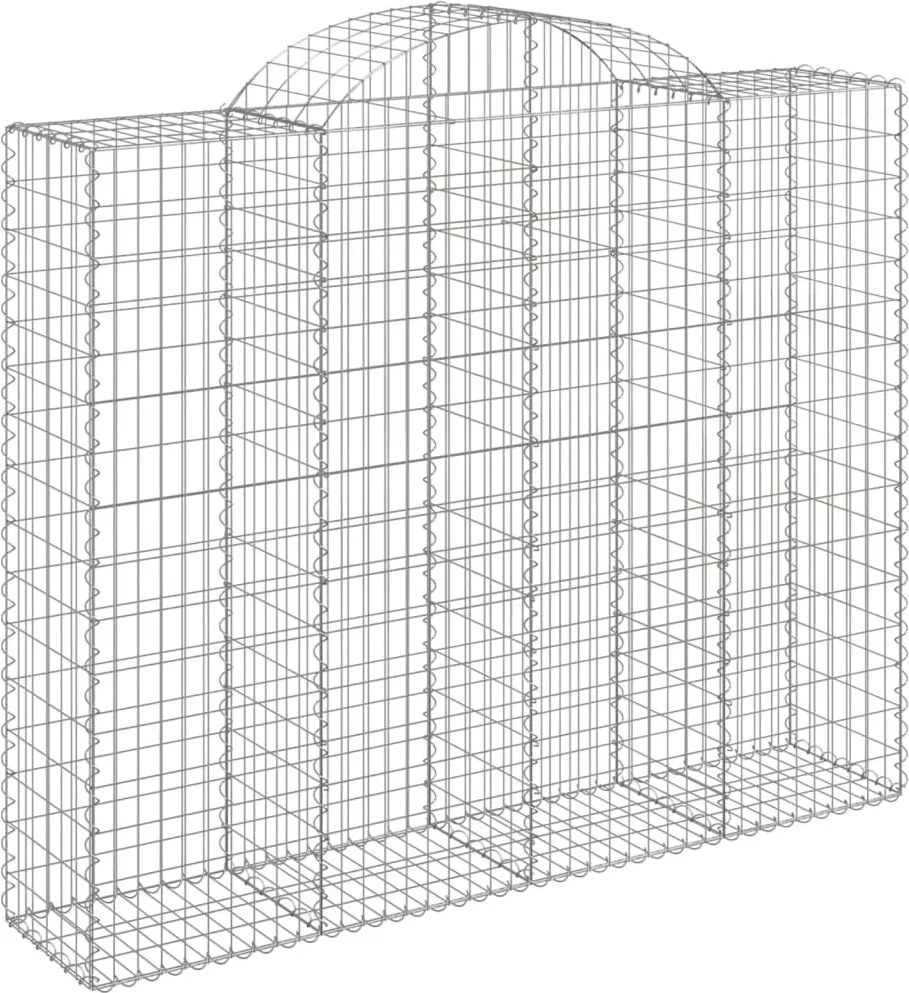 Klenuté gabionové koše 5 ks 200x50x160/180cm pozinkované železo 3146386