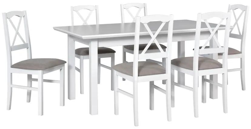 Drewmix Jídelní stůl WENUS 5 L S + doprava zdarma deska stolu bílá, nohy stolu ořech