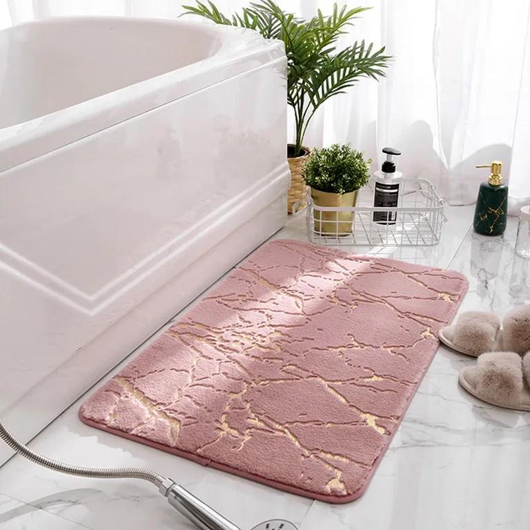 Protiskluzová koupelnová předložka s mramorovým vzorem Barevná varianta: mramorová růžová, Rozměry: 50x80 cm