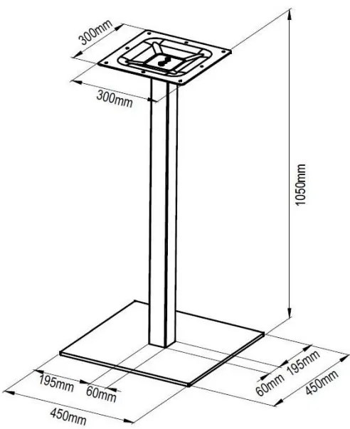 Barový stůl Quadrato 70x70 cm, dub sonoma/nerez