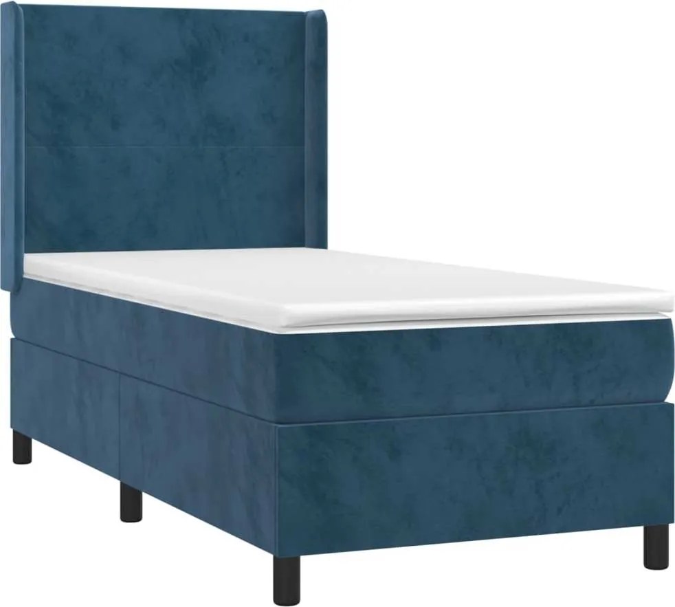 vidaXL Box spring postel s matrací 90x200 cm samet [3132541] Barva: Růžová