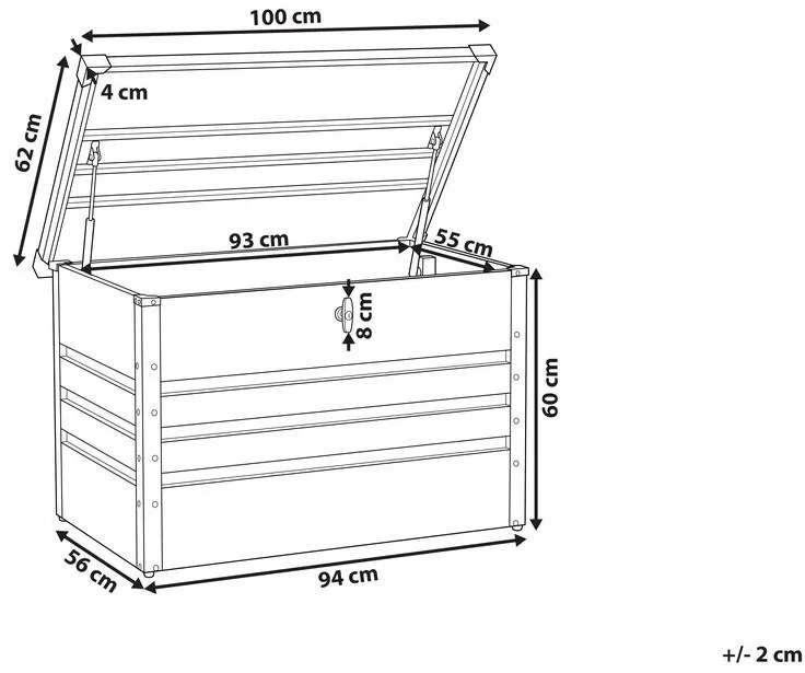 Úložný box, grafitově šedá, 100 x 62 cm, 300L CEBROSA Beliani