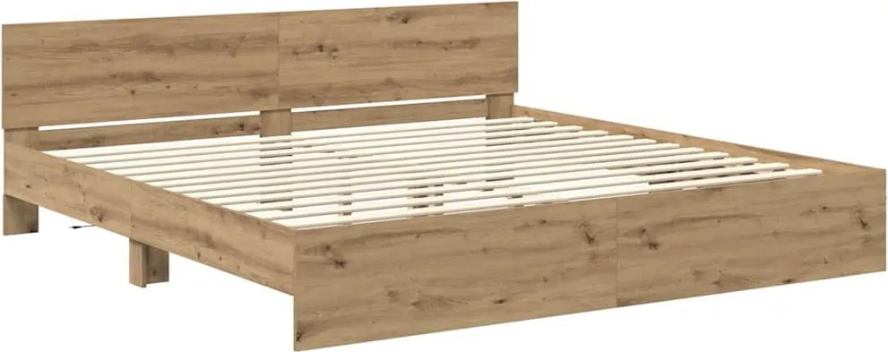 Rám postele s čelo Artisanový dub 200 x 200 cm Kompozitní dřevo 3403602