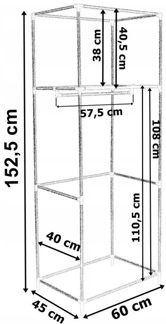Šatní skříň FELA šedá