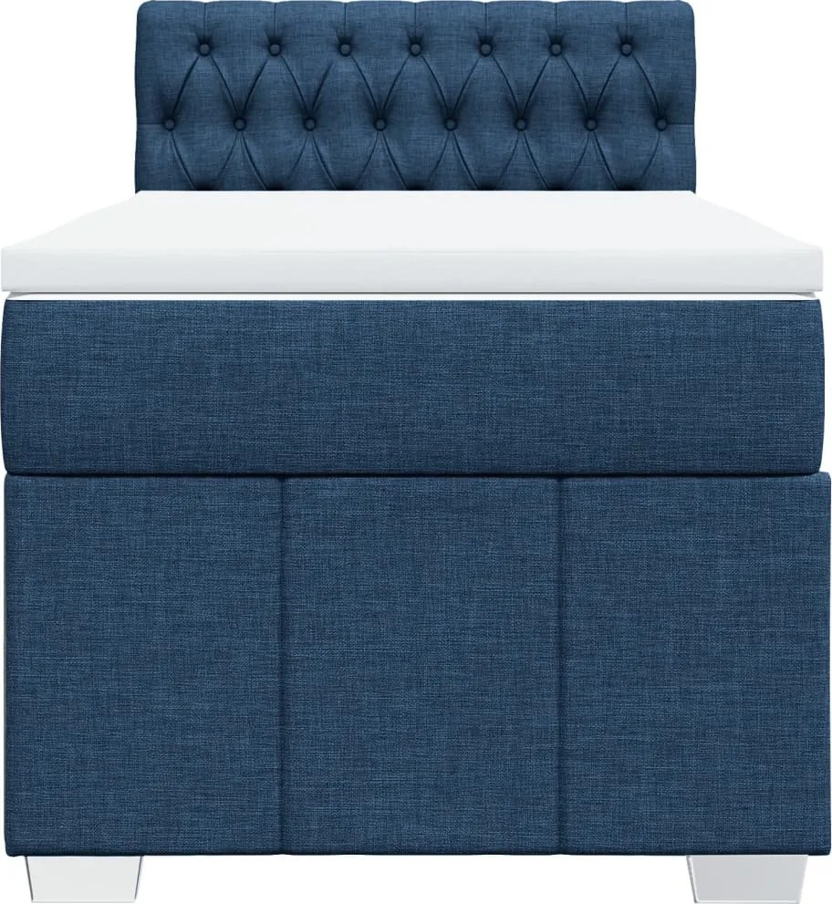 Box spring postel s matrací modrá 90x200 cm textil 3286964