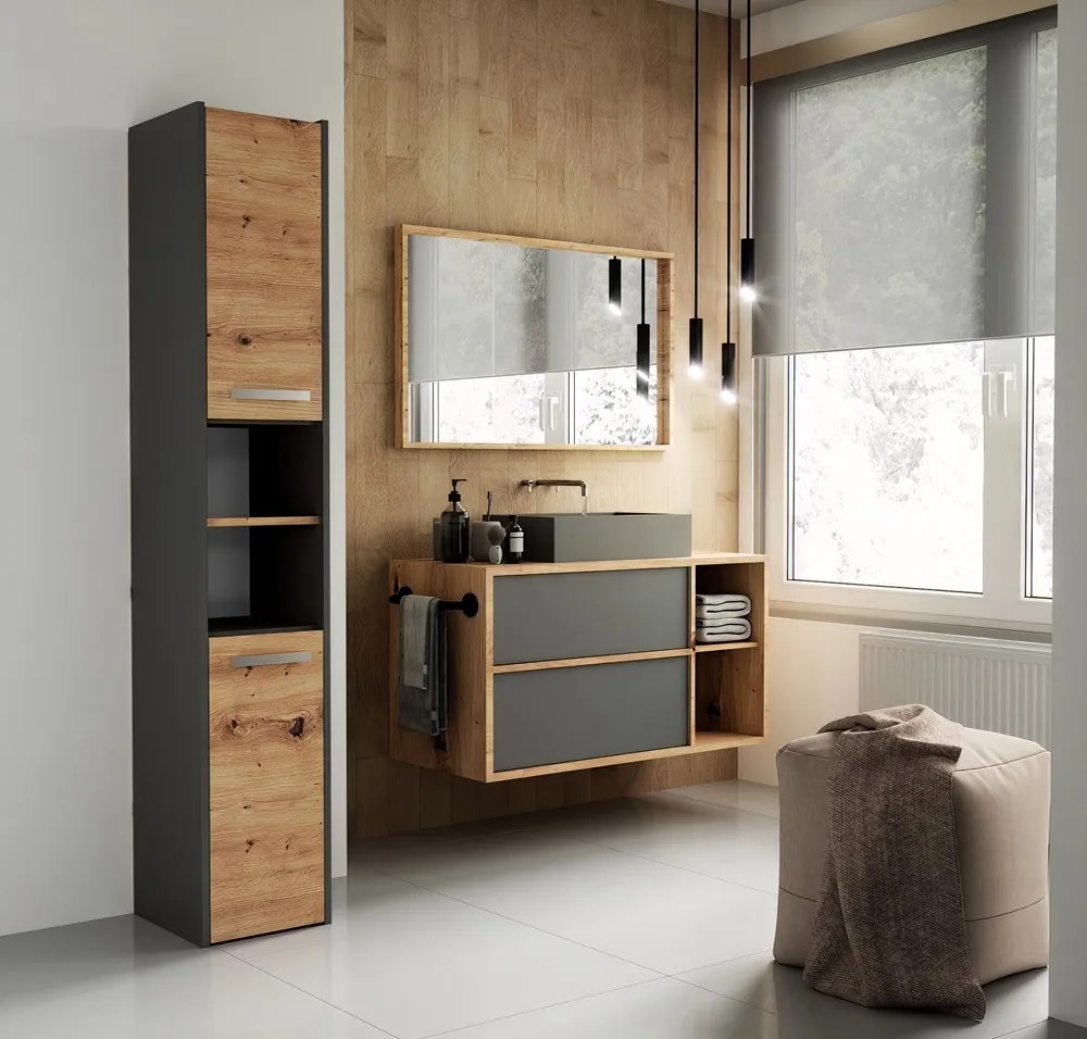 TPS Koupelnová skříňka 30 - Antracit / Dub artisan
