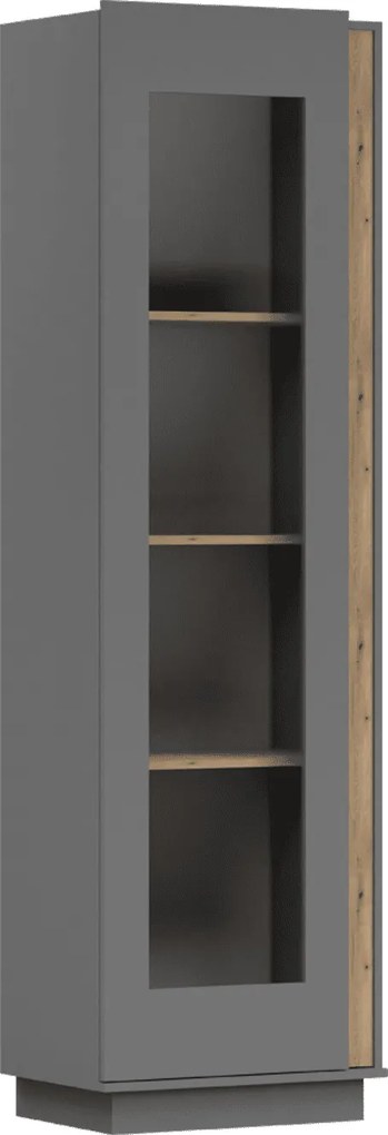 IDZ Vitrínová skříň GREY II 1D 02, 58 cm Šedá/Dub Artisan