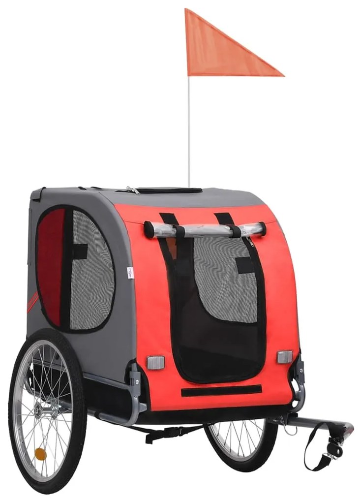 Vozík za kolo pro psa červený a černý - Default Title