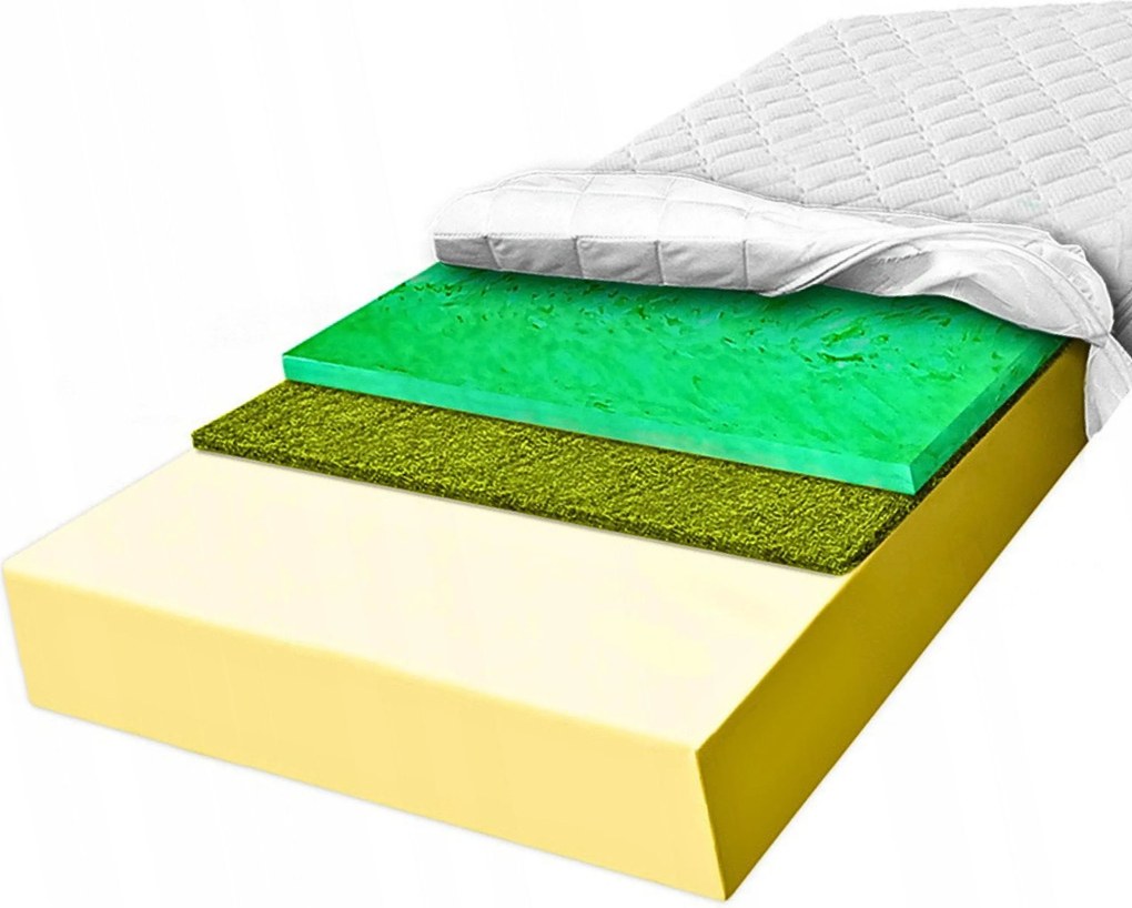 Matrace 160x200 pěnová tráva mořská vysoce pružná vyztužená 15 cm H2
