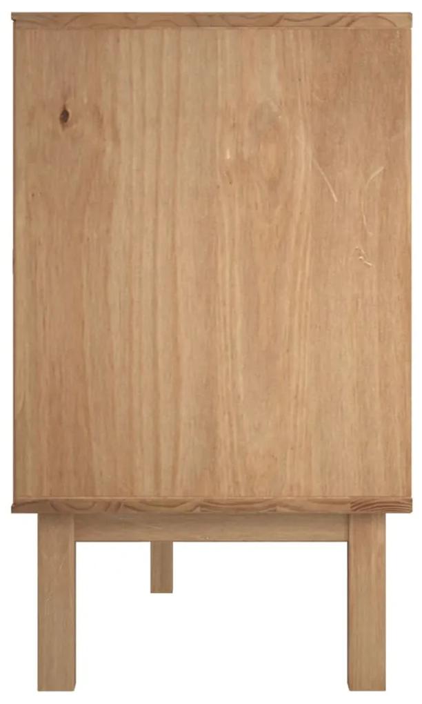 Příborník OTTA hnědý a bílý 113,5x43x73 cm masivní borové dřevo,  348593