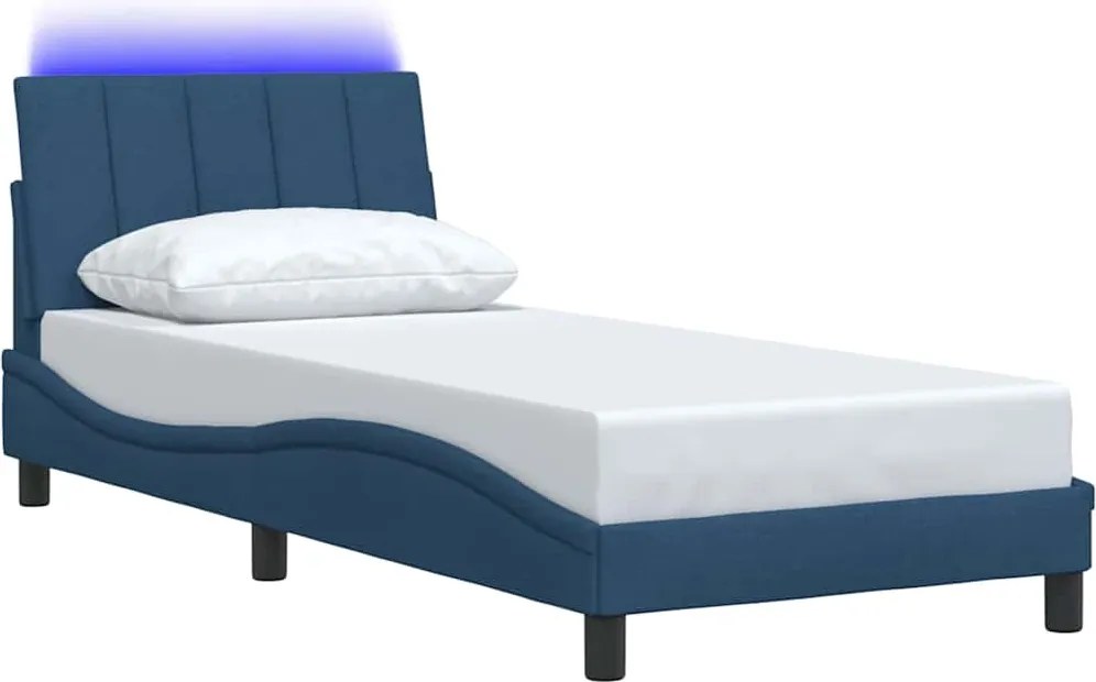 Rám postele bez matrací Hanko modrá 90x190 cm textil 3310432
