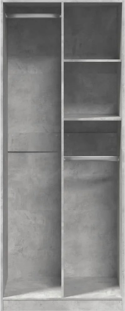 Šatní skříň betonově šedá 80 x 50 x 200 cm kompozitní dřevo 3307759
