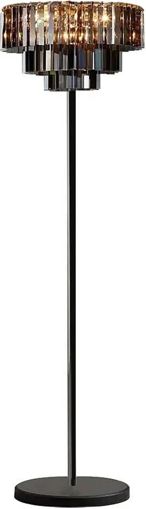 Toolight Toolight, podlahová křišťálová lampa 3xE14 APP925-3F, černá, OSW-01042
