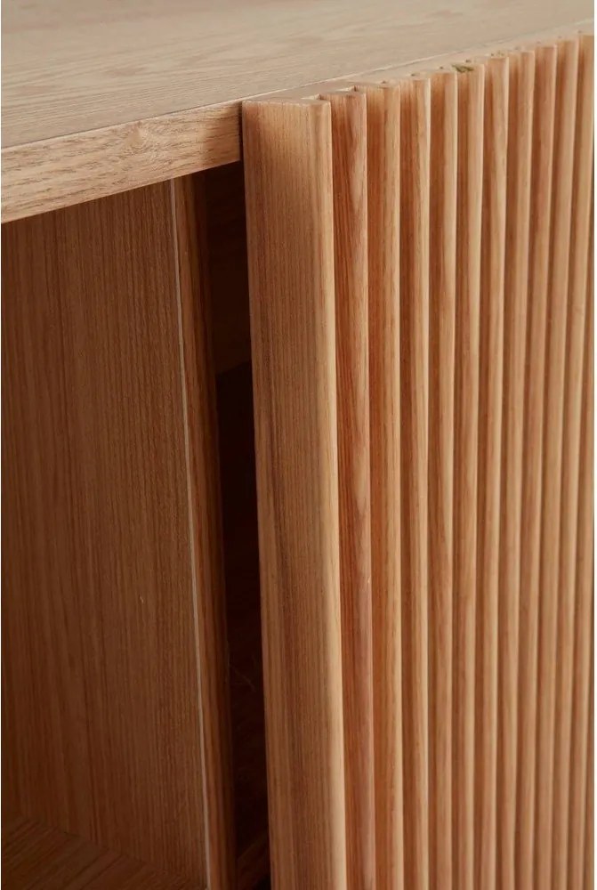 Skříňka v dekoru jasanu s posuvnými dveřmi v přírodní barvě 124x80x45 cm Sion – Jotex