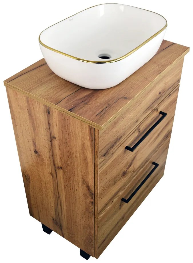 Comodo Koupelnová skříňka pod deskové umyvadlo Solero OW 60-HD, dub wotan