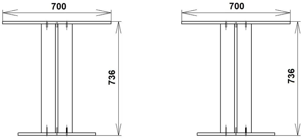 Jídelní stůl AGORDO 70x70 cm, matná bílá