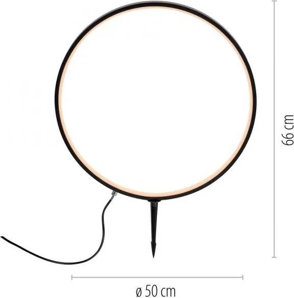 LD 19511-18 ZIRKULU LED venkovní svítidlo se zápichem průměr 50cm černá IP65 s časovačem do zahrady 3000K - JUST LIGHT