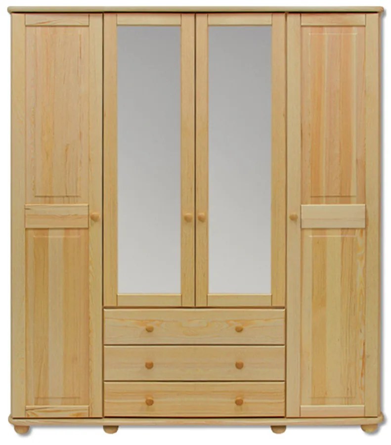 Drewmax SF130 - Skříň šatní z masivní borovice 165x60x190cm - Borovice