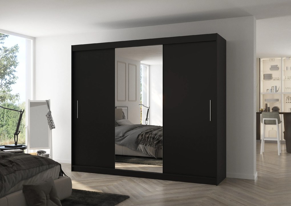 ADRK Furniture Posuvná skříň s zrcadlem DENIS 250 SW-DEN-B-250+A428